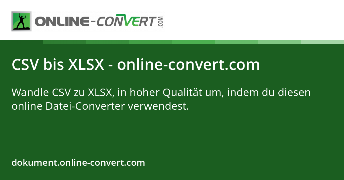 CSV zu XLSX - online-convert.com