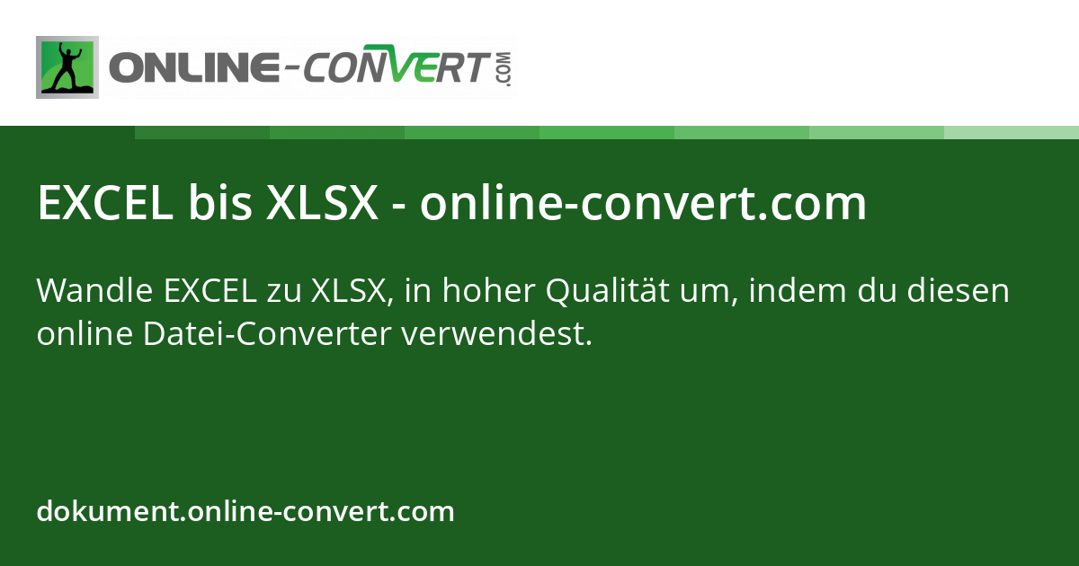 EXCEL zu XLSX - online-convert.com