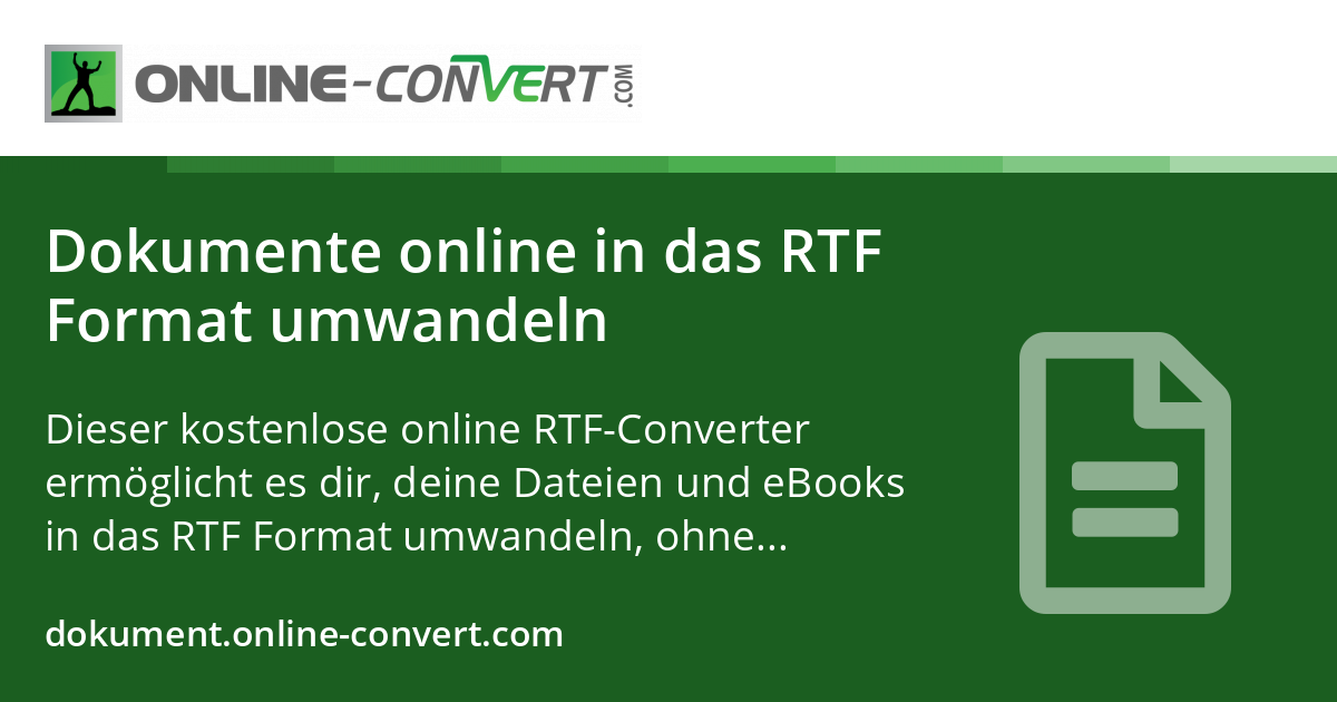 Dokumente online in das RTF Format umwandeln